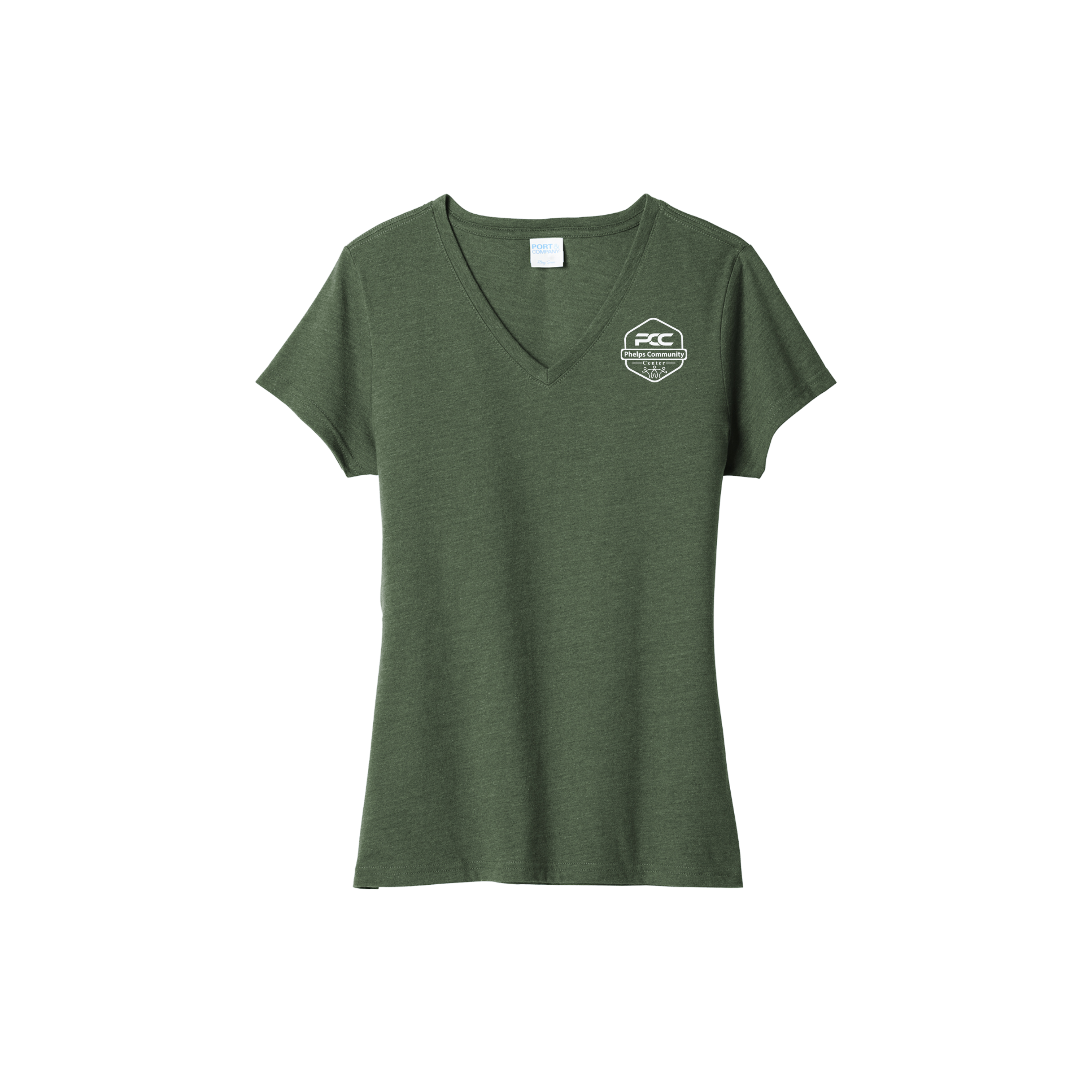 PCC Forest Green Staff V-Neck Tee – Valcom Family Apparel Printing