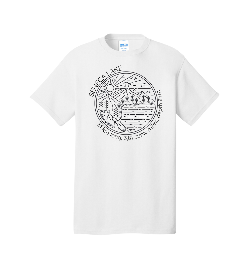 The Finger Lakes Seneca Lake Scene with Factoids Tee – Valcom Family ...